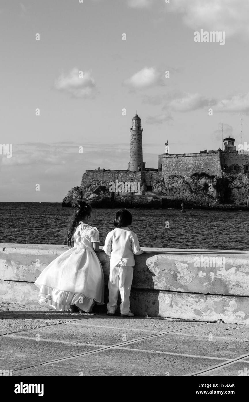 Girl On Malecon Havana Cuba High Resolution Stock Photography and ...