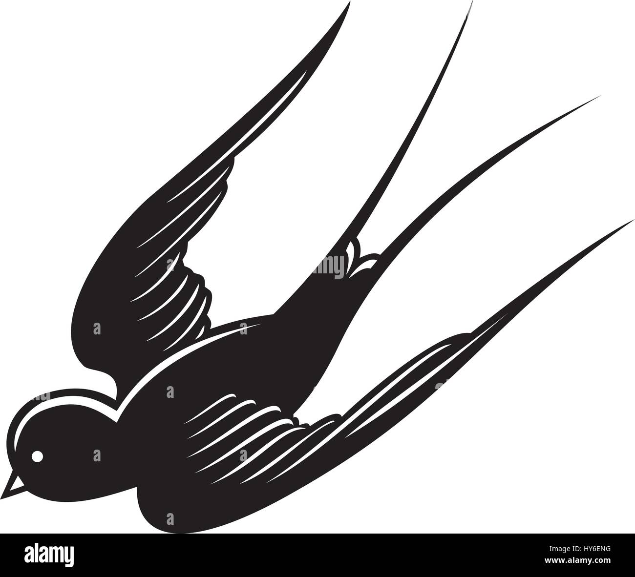 Sparrow Silhouette Tattoo