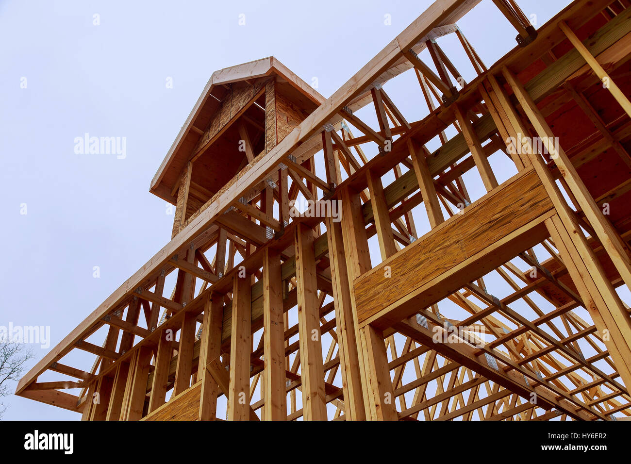New Construction Wood Home Framing Abstract. the seeming chaos of a ...