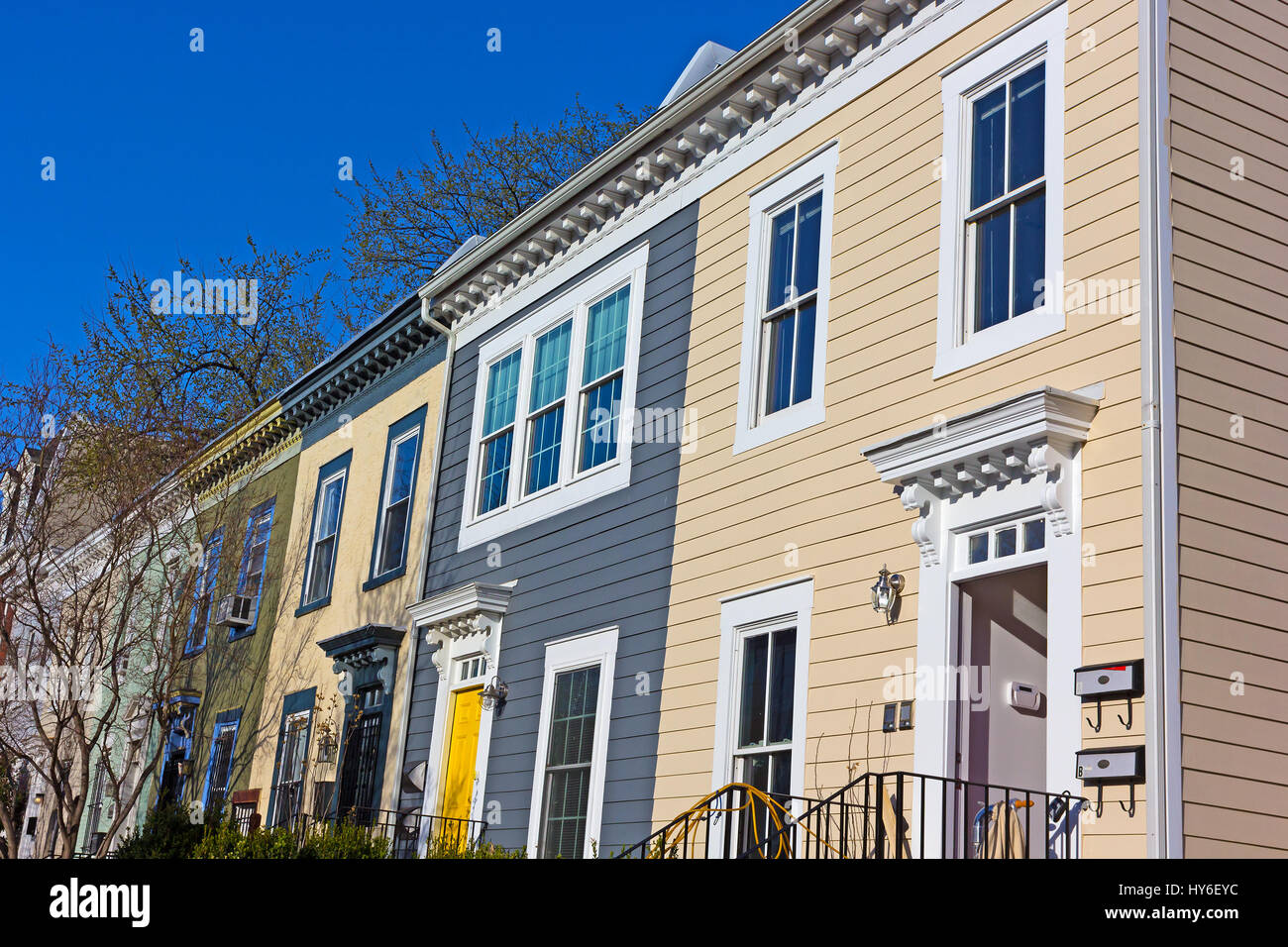 Historic urban architecture of Shaw neighborhood in Washington DC ...
