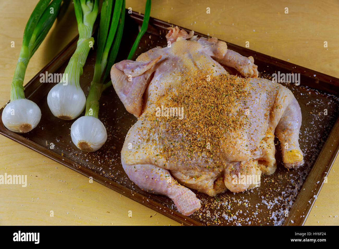 close up of a marinated whole chicken marinated whole chicken Stock ...