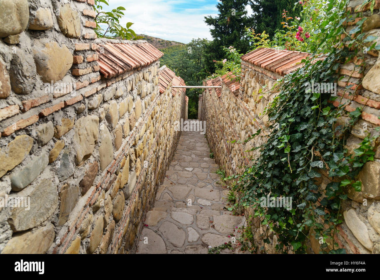 Path leading to St. Nino spring in Monastery of St. Nino at Bodbe ...