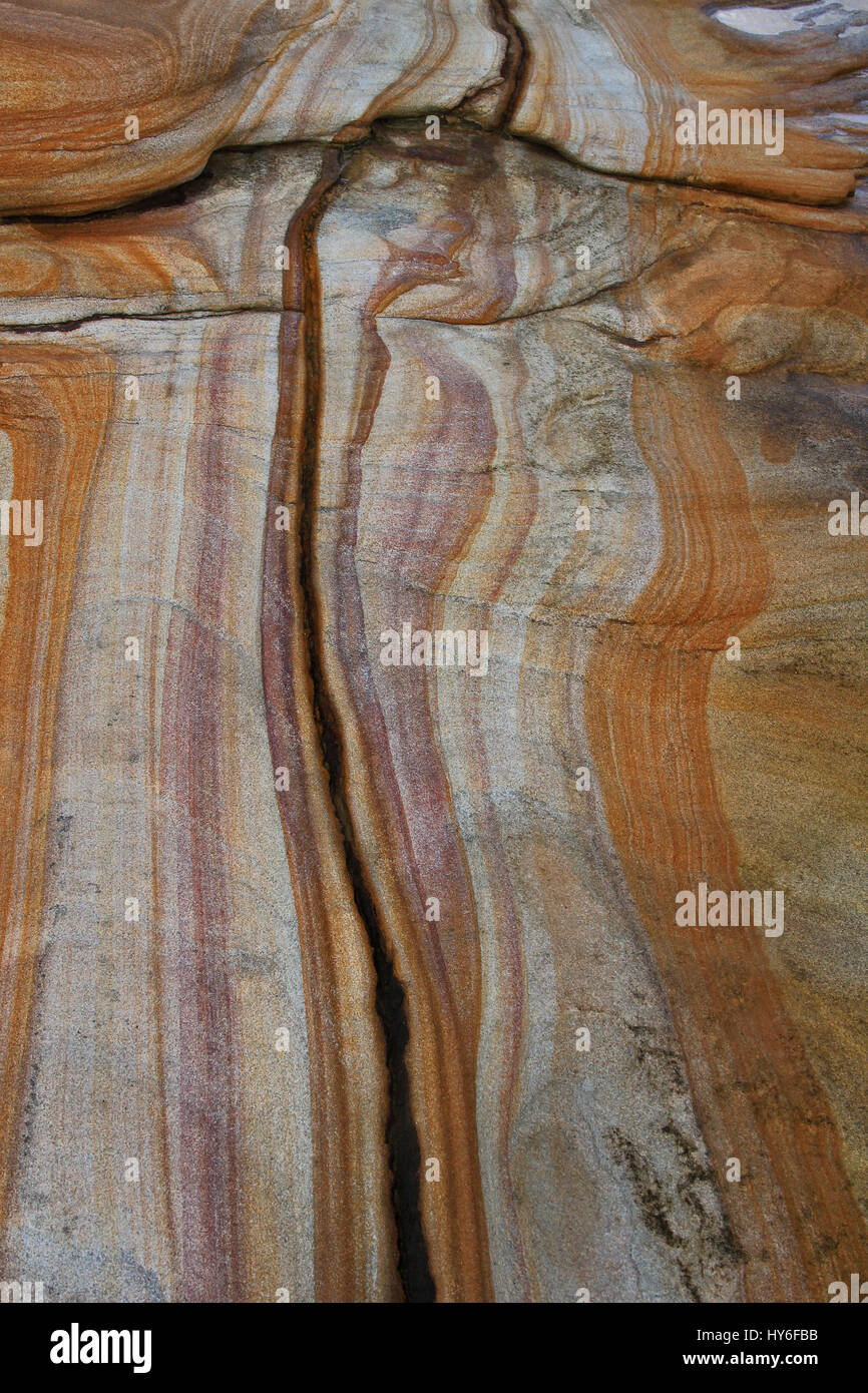 natural texture and pattern on the rock weathered by sea water, wind ...