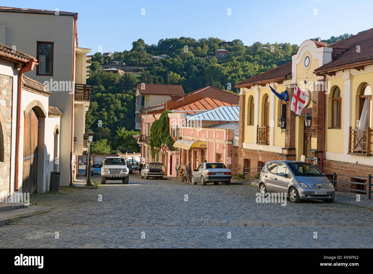 Signagi, Georgia - Sent 15, 2016: View of street in Signagi or ...