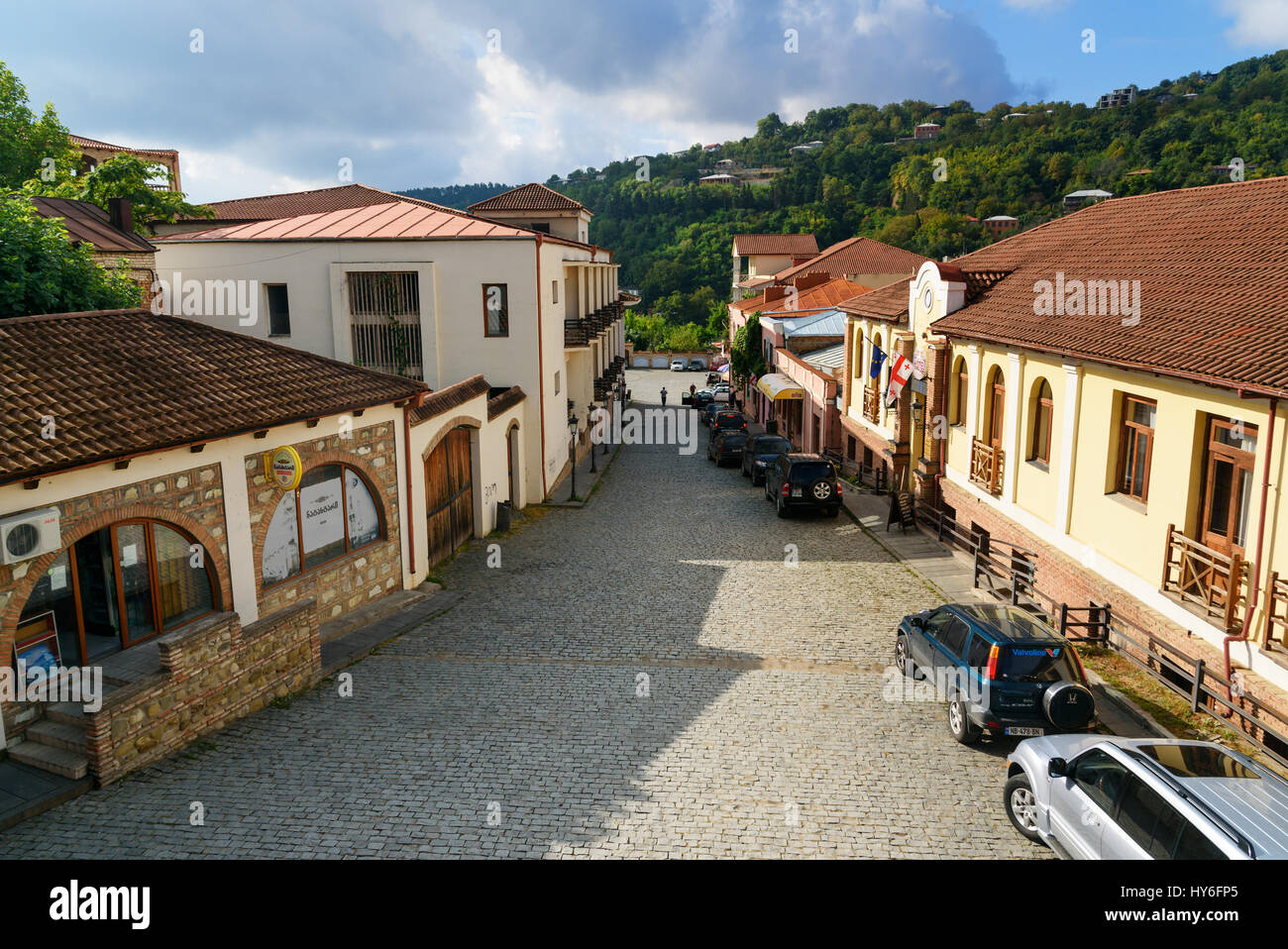 Signagi, Georgia - Sent 17, 2016: View of street in Signagi or ...