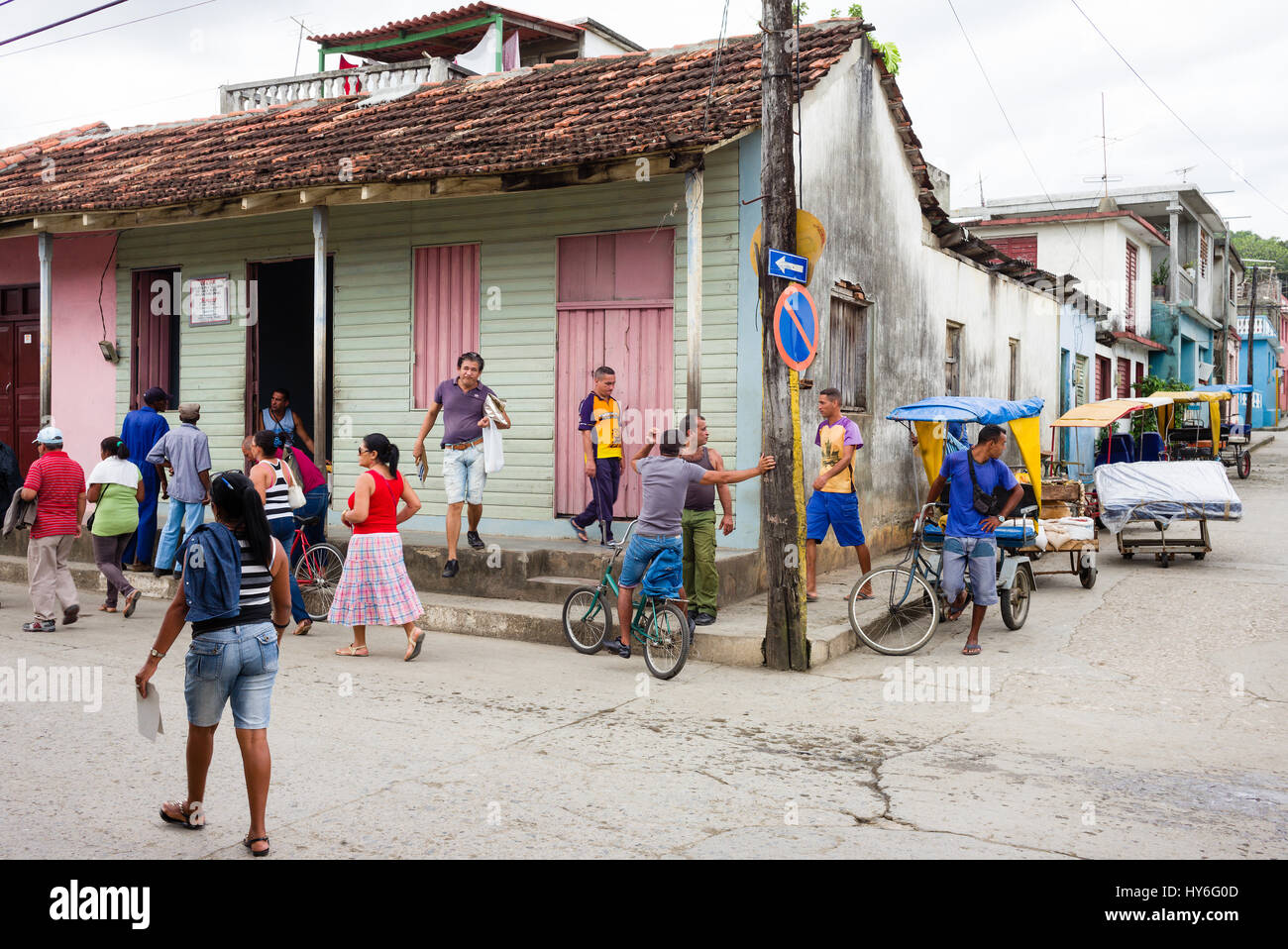 Street scenes from Baracoa, Cuba, malecon, markets, and people Stock ...
