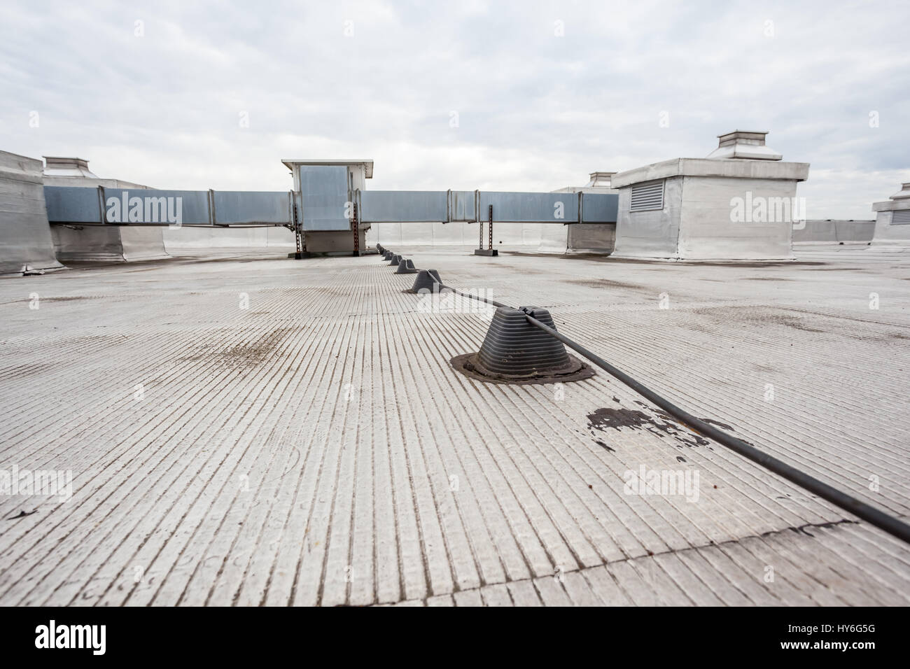 On an industrial building there is a lightning conductor on the roof ...
