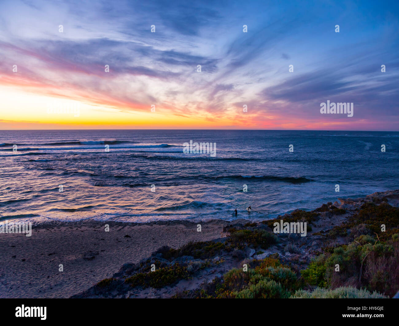 Sunset at Surfers point Margaret river area, South Western Australia ...