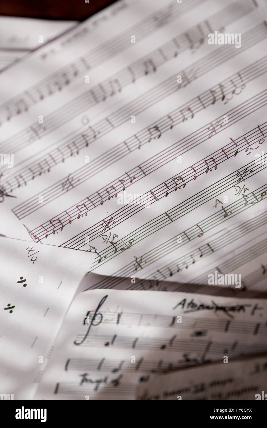 Abstract of sheet music Stock Photo - Alamy