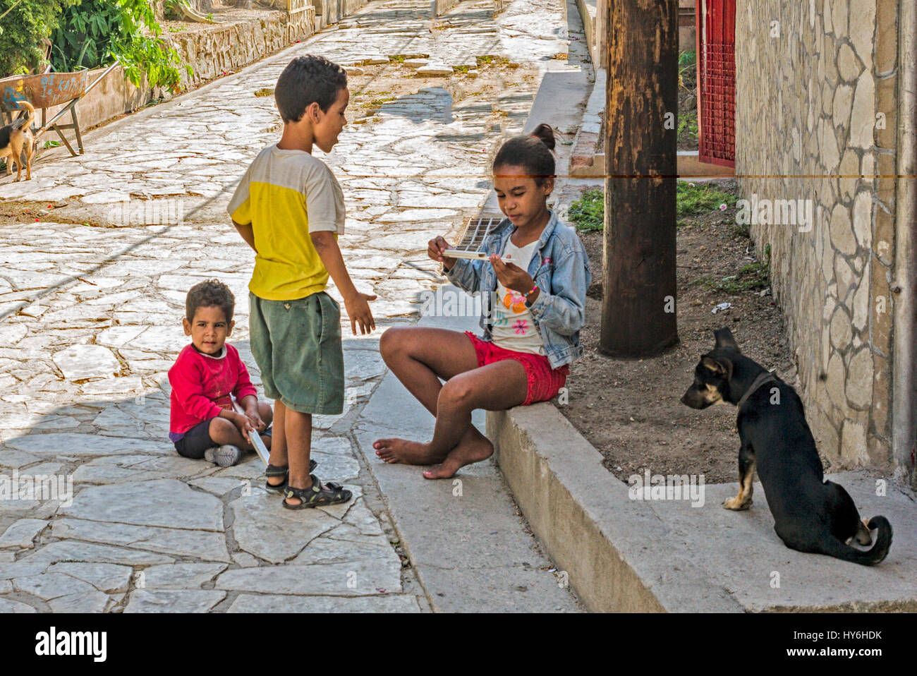 Ferry to Cayo Granma, Cuba, and street scenes of people Stock Photo - Alamy