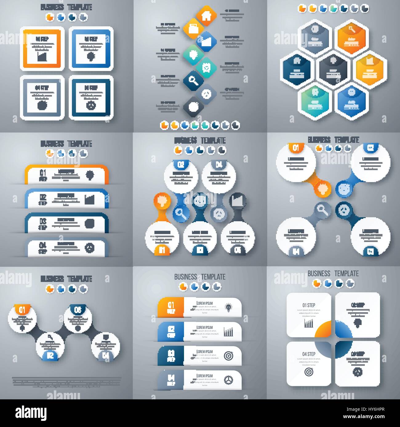 Set with infographics. Data and information visualization. Template ...