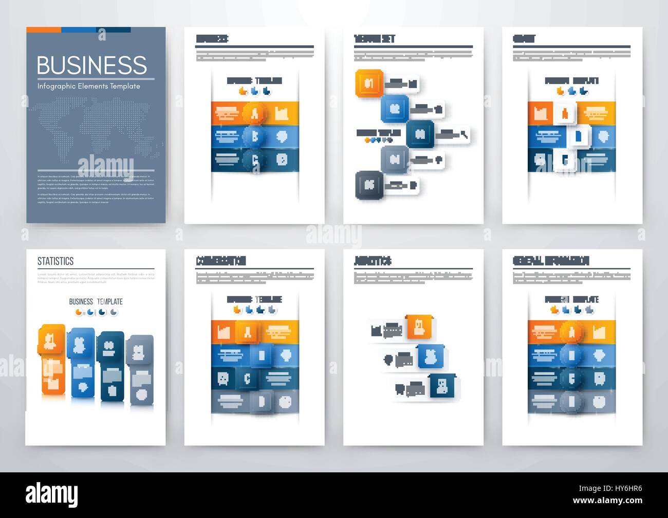 Set with infographics. Data and information visualization. Template ...