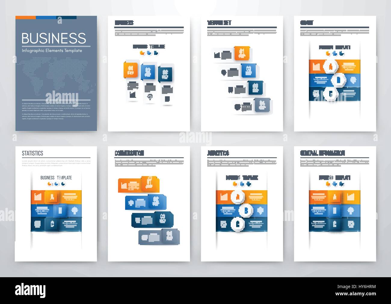 Set with infographics. Data and information visualization. Template ...