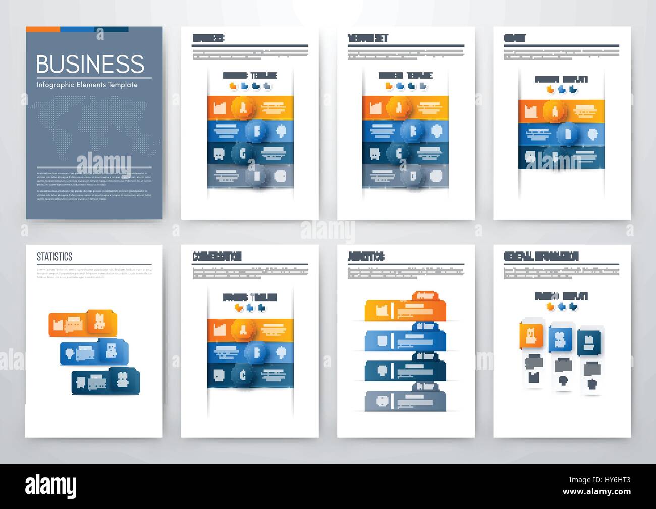 Set with infographics. Data and information visualization. Template ...