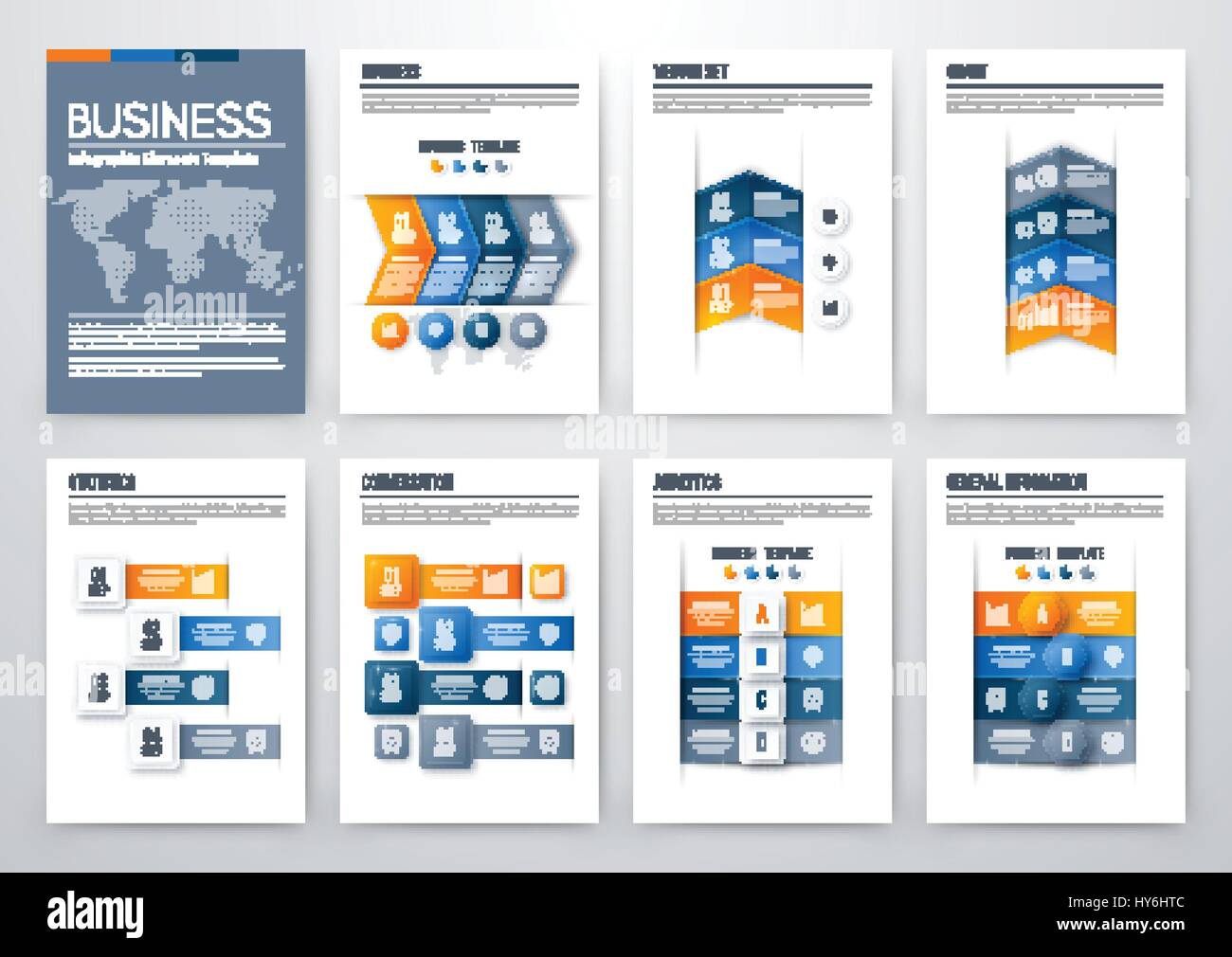 Set with infographics. Data and information visualization. Template ...