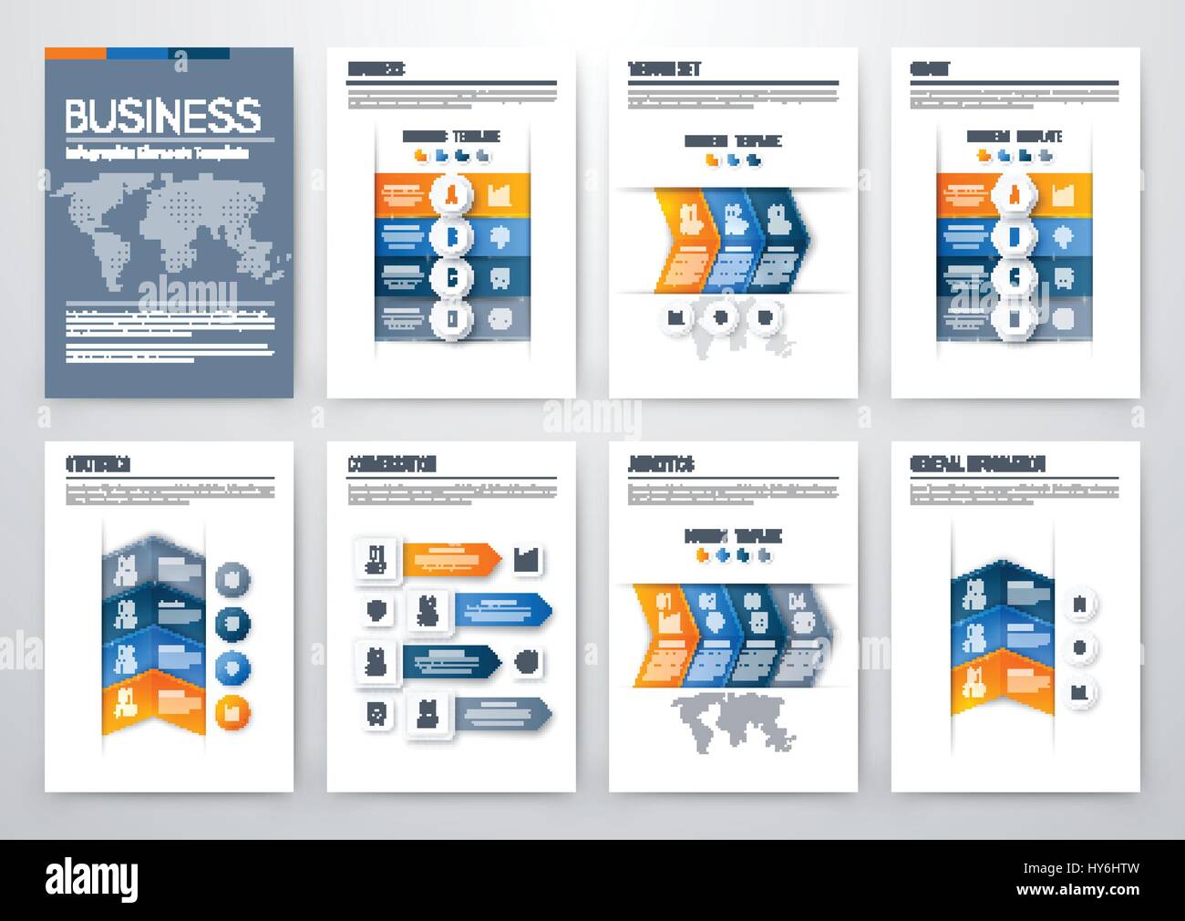 Set with infographics. Data and information visualization. Template ...