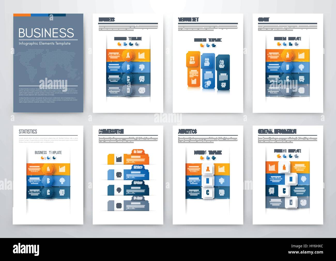 Set with infographics. Data and information visualization. Template ...