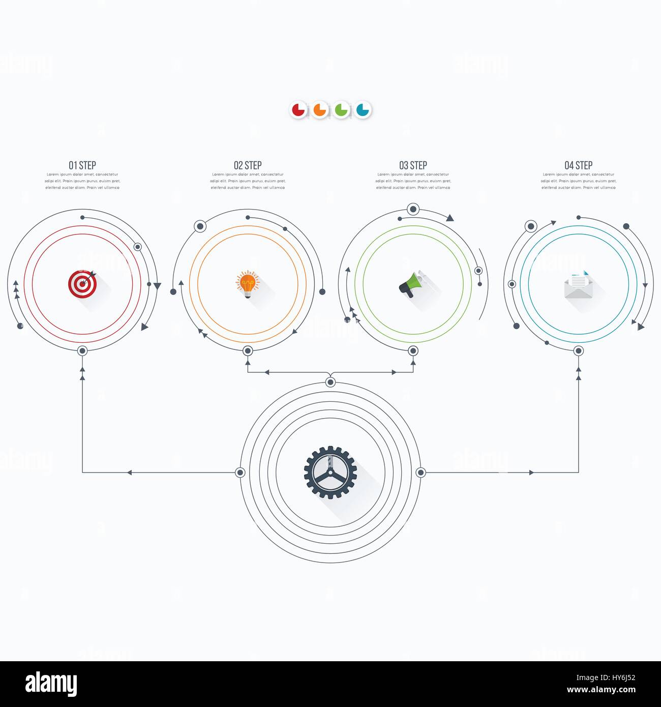 Four circles connected Stock Vector Images - Alamy