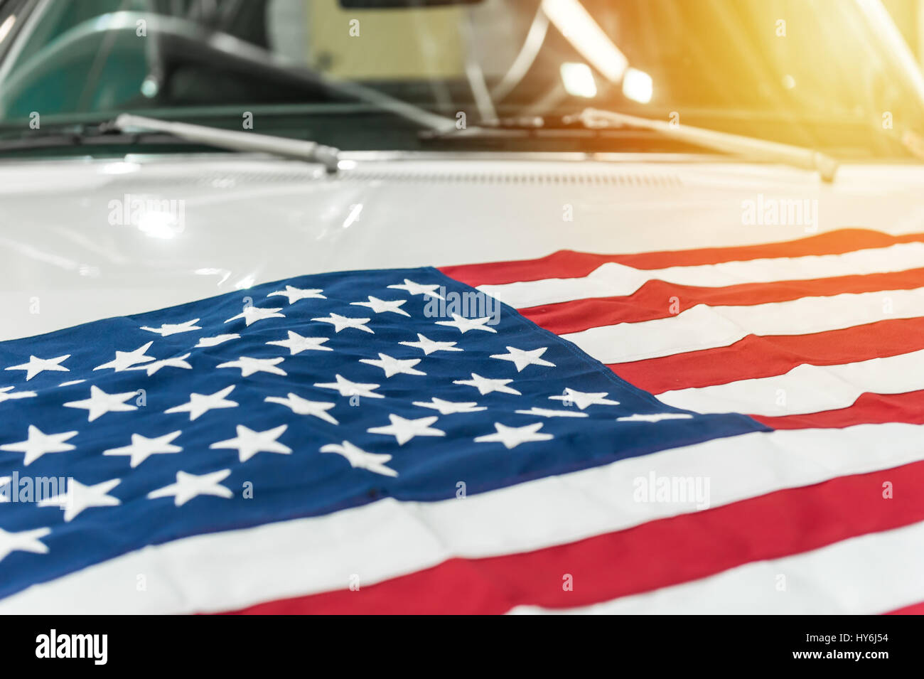 Car hood flag hi-res stock photography and images - Alamy