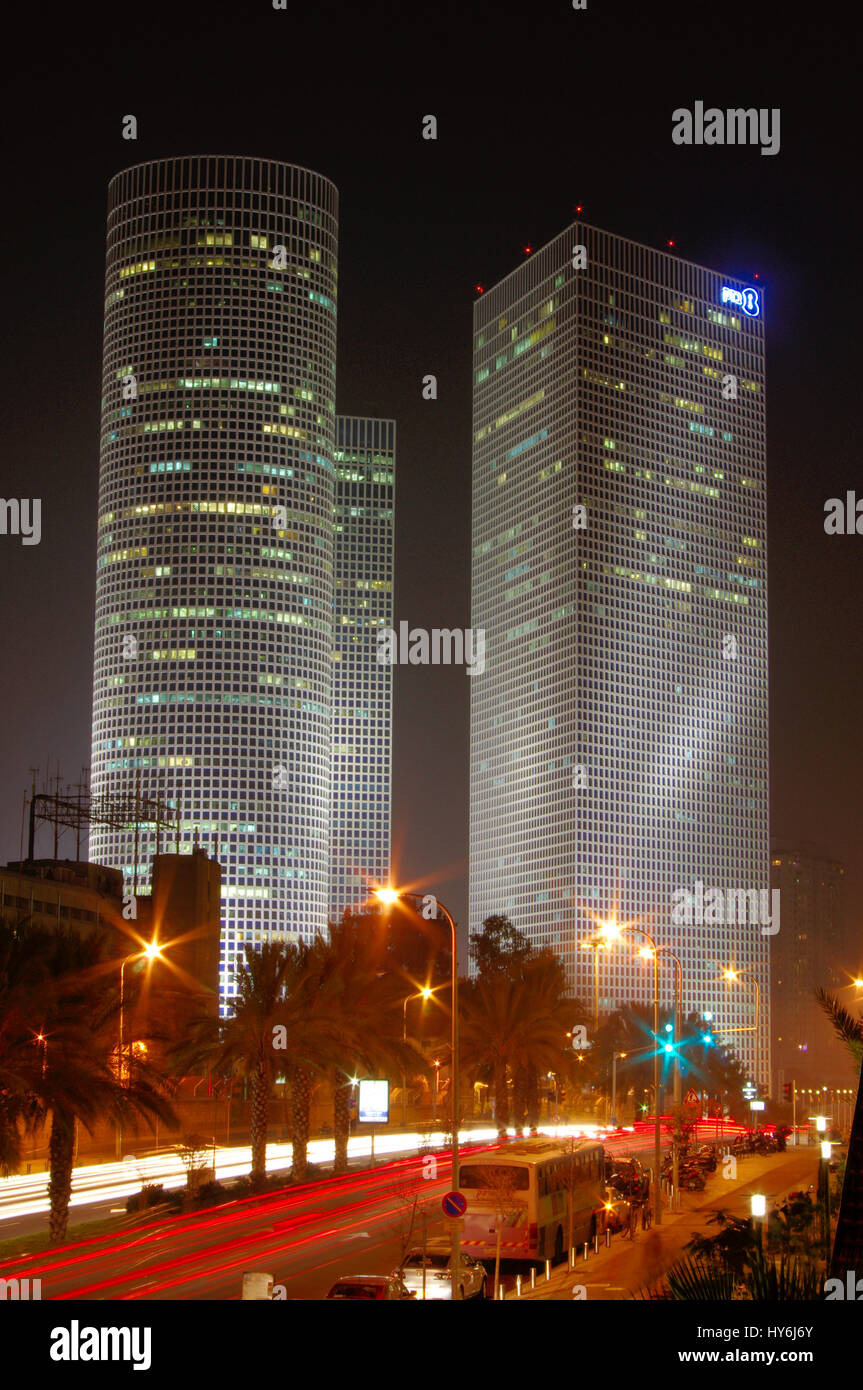 Azrieli towers - Tel Aviv night Stock Photo - Alamy
