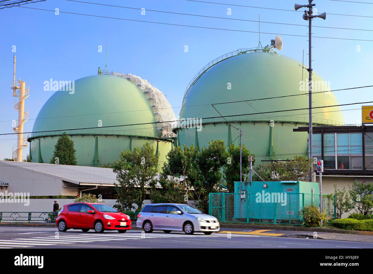 Gas Holders at Nishi-Tokyo city Tokyo Japan Stock Photo - Alamy