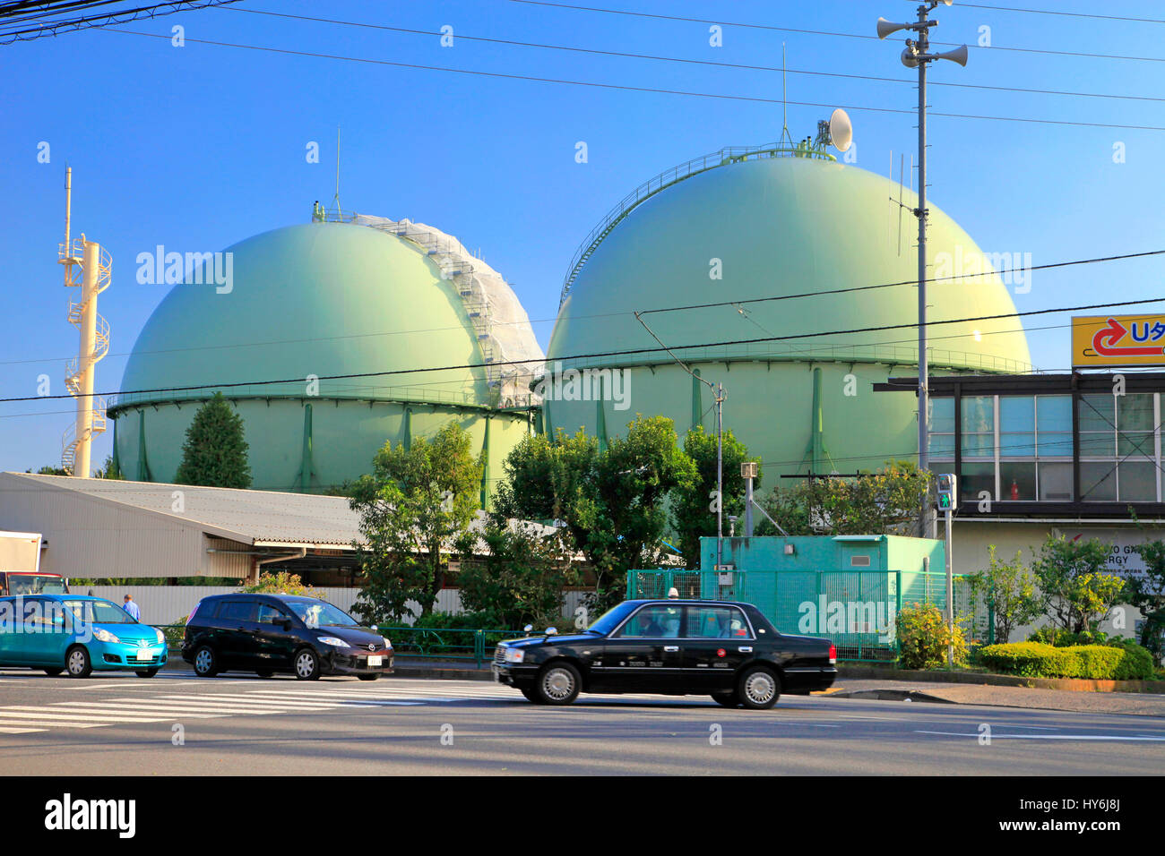 Gas Holders at Nishi-Tokyo city Tokyo Japan Stock Photo - Alamy