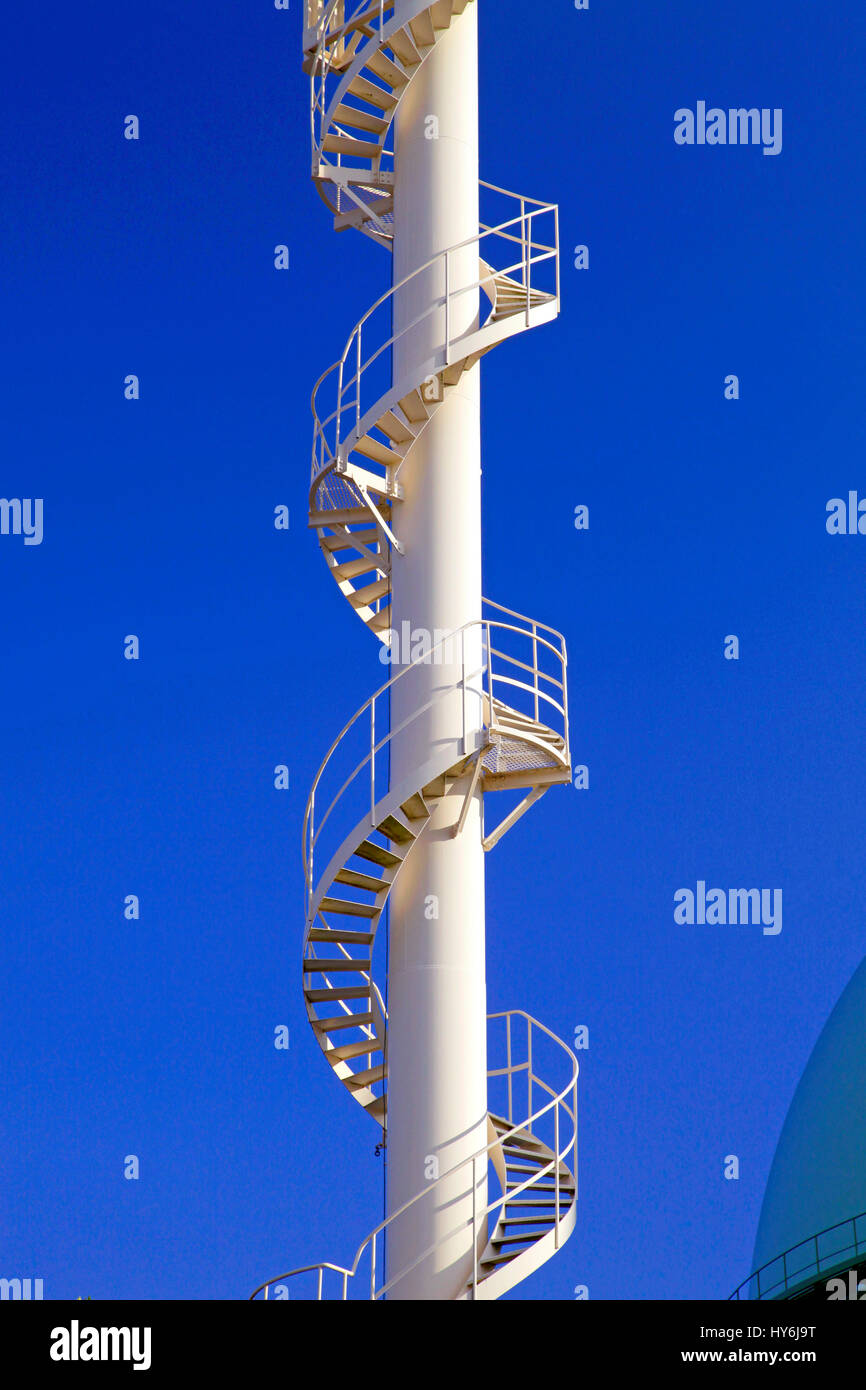 Spiral Stairs Aside Gas Holder at Nishi-Tokyo city Tokyo Japan Stock ...