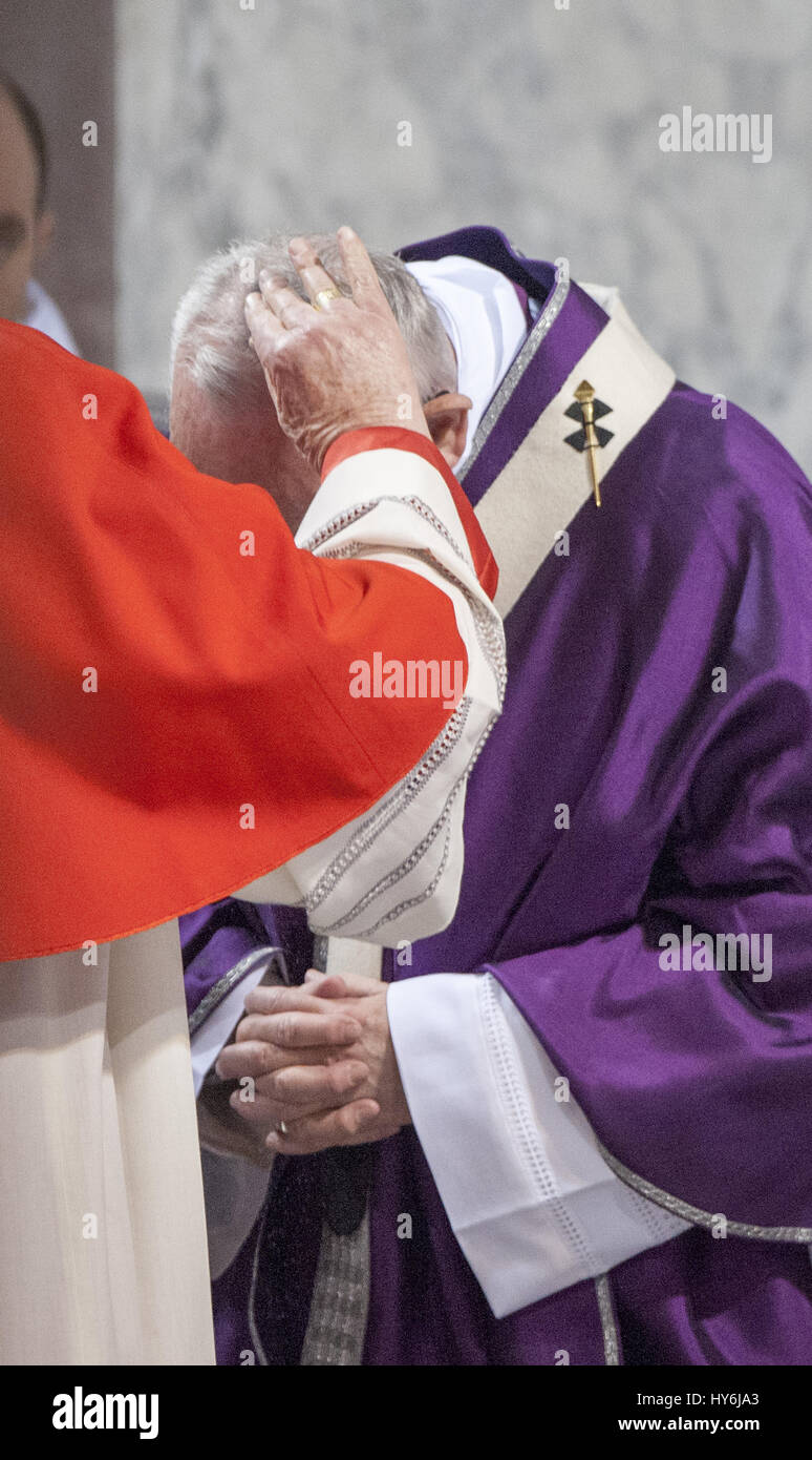 Pope Francis during the Ash Wednesday mass at Santa Sabina Basilica in ...