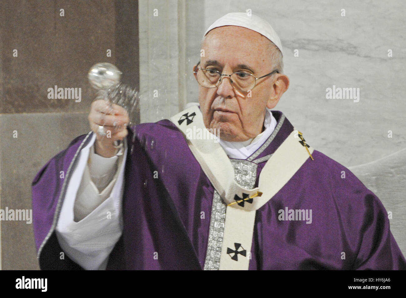 Pope Francis during the Ash Wednesday mass at Santa Sabina Basilica in ...