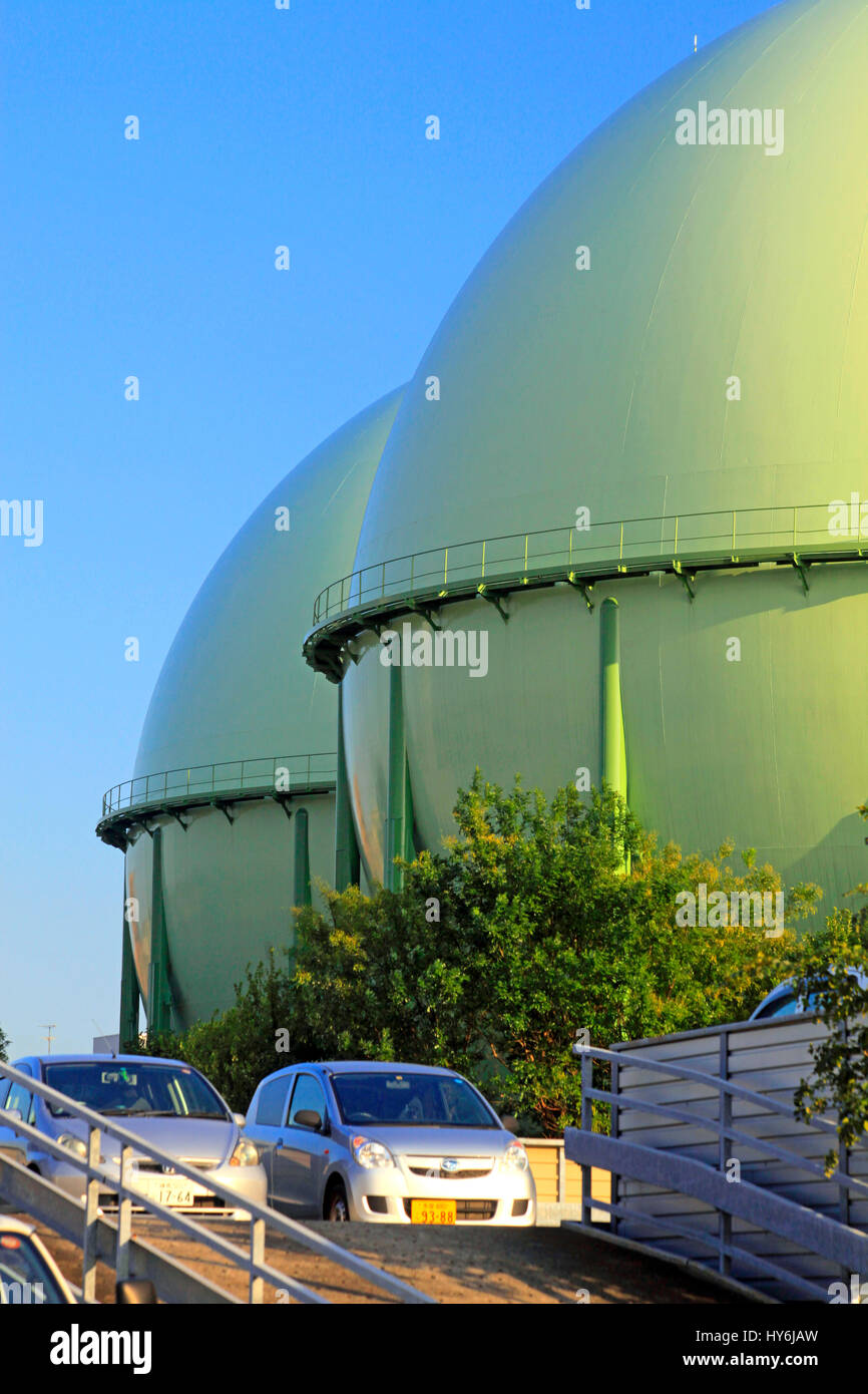 Gas Holders at Nishi-Tokyo city Tokyo Japan Stock Photo - Alamy