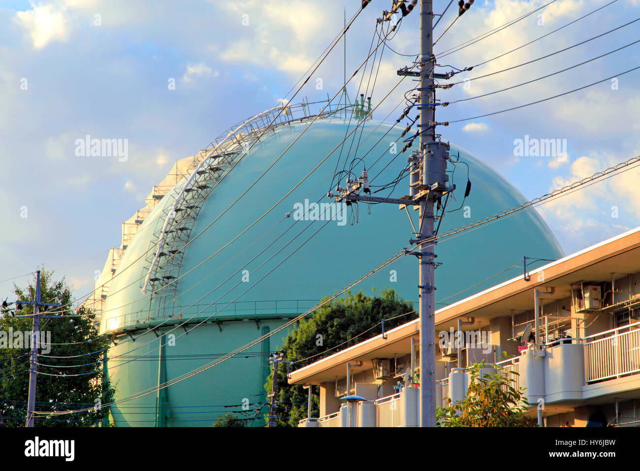 Gas Holders at Nishi-Tokyo city Tokyo Japan Stock Photo - Alamy