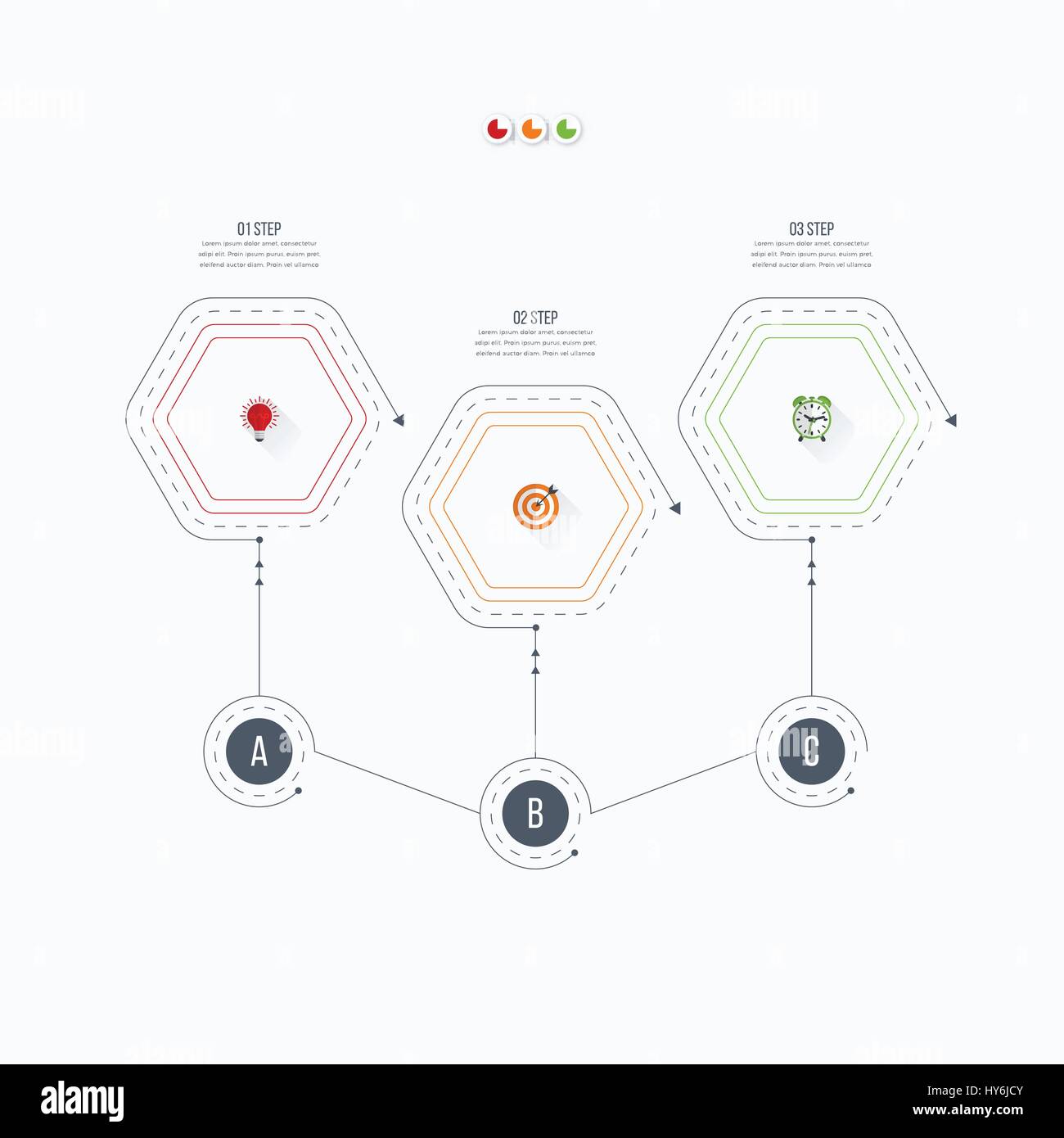 Workflow hexagon vector vectors Stock Vector Images - Alamy