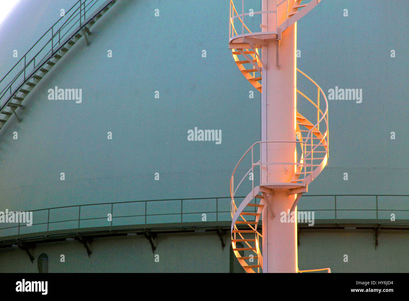 Spiral Stairs Aside Gas Holder at Nishi-Tokyo city Tokyo Japan Stock ...