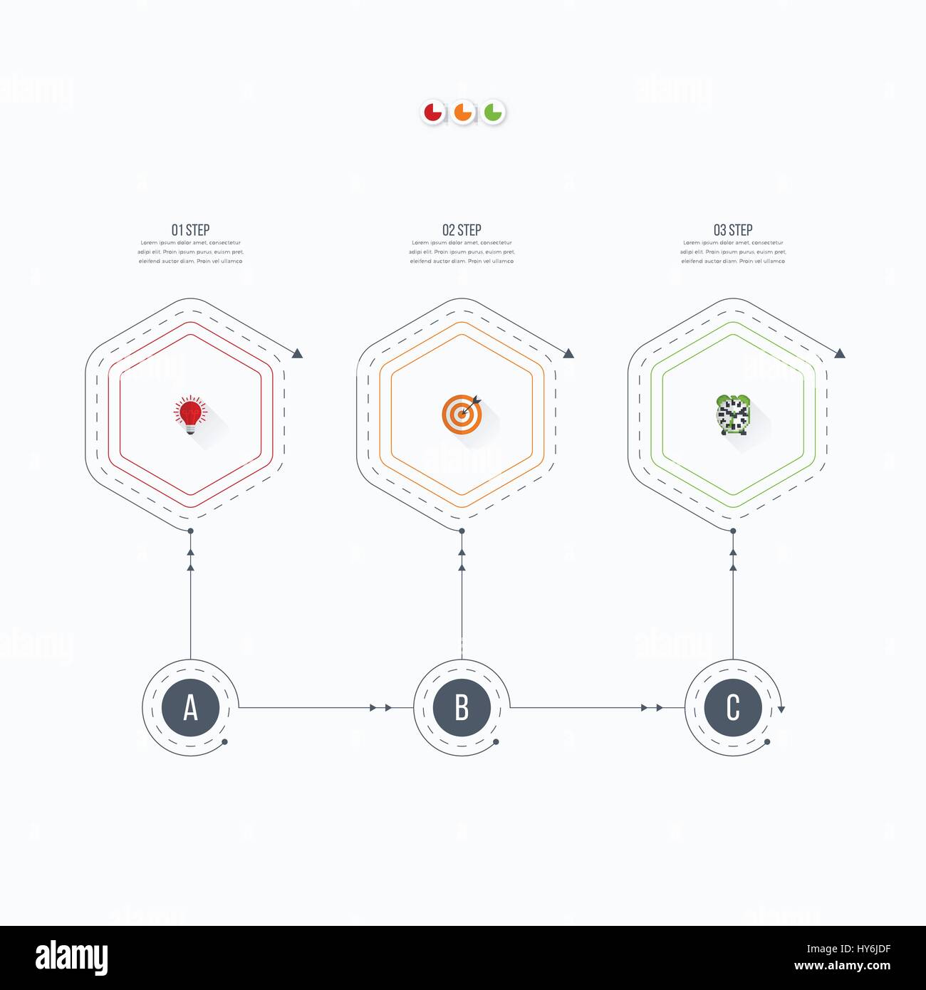 Workflow hexagon vector vectors Stock Vector Images - Alamy