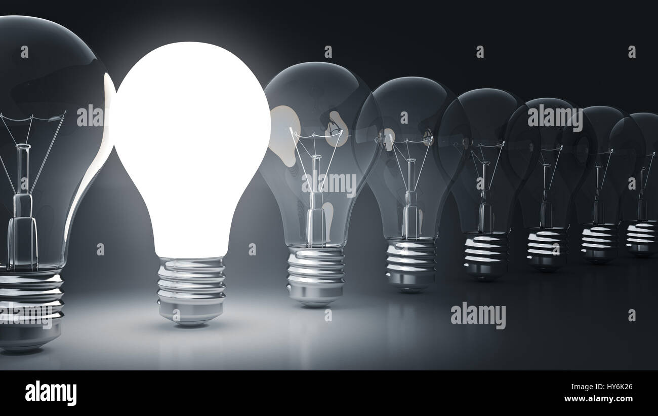 simple light bulbs. 3d rendering Stock Photo - Alamy
