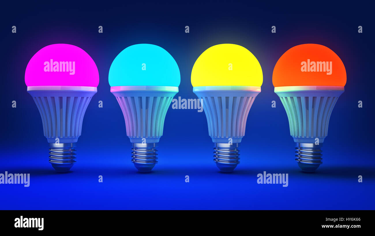 Glowing LED bulb. 3d rendering Stock Photo - Alamy
