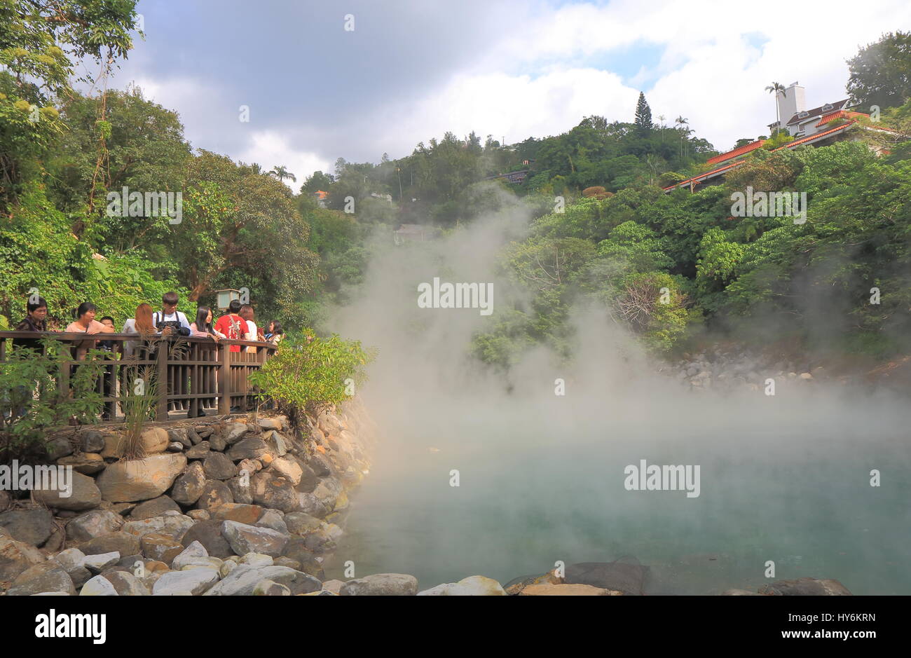 People visit Thermal Valley Beitou hot spring in Taipei Taiwan Stock ...