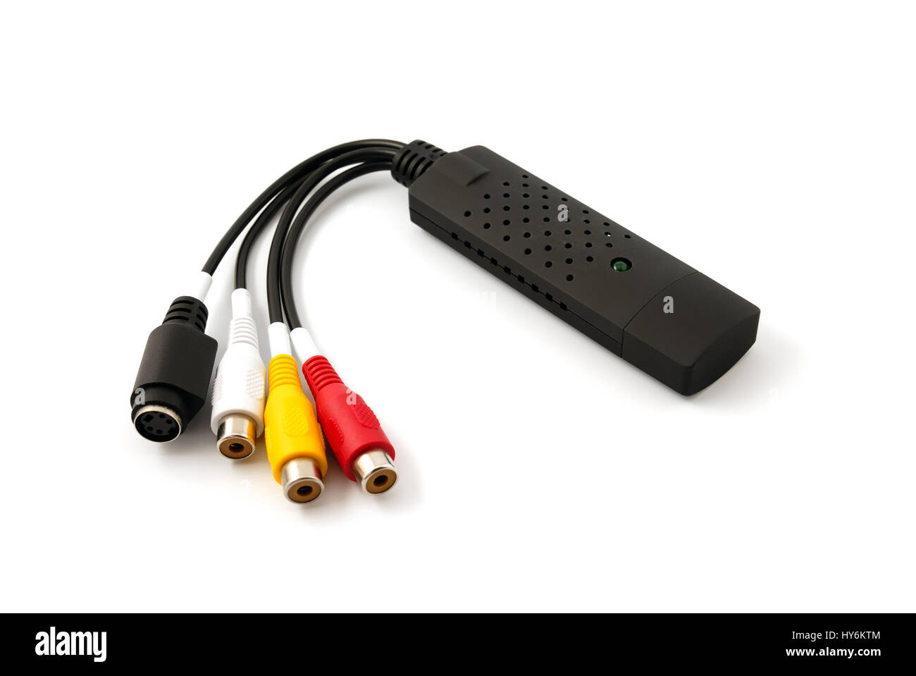 USB video audio capture adapter VHS to DVD hdd tv card on a white ...