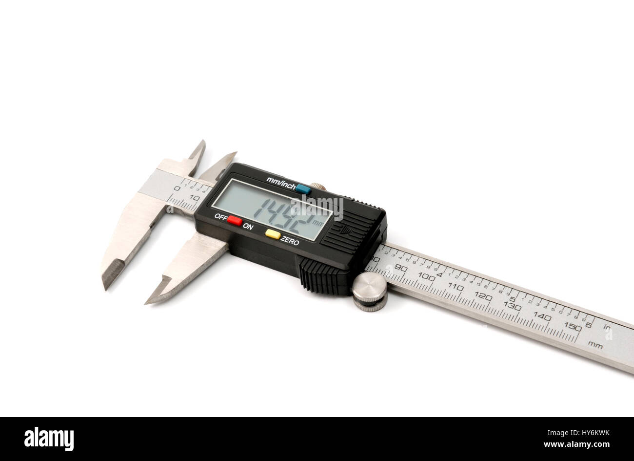 Tools collection - electronic digital caliper isolated on white ...