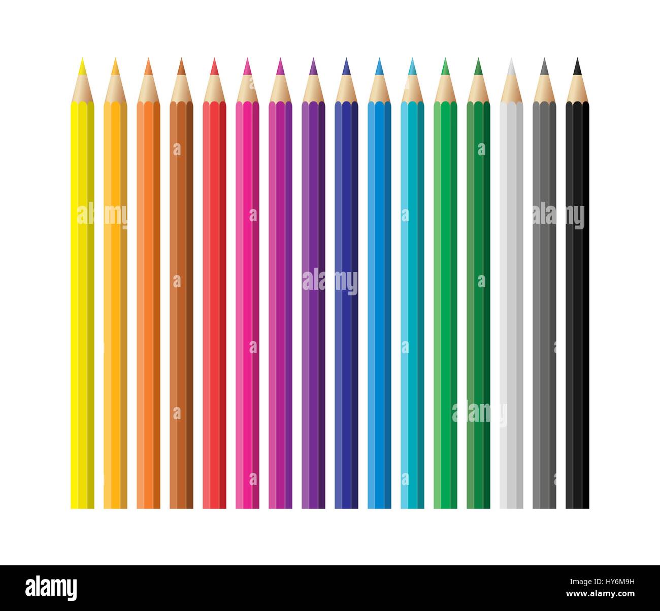 Colored pencils, crayons set, back to school Stock Vector Image & Art ...