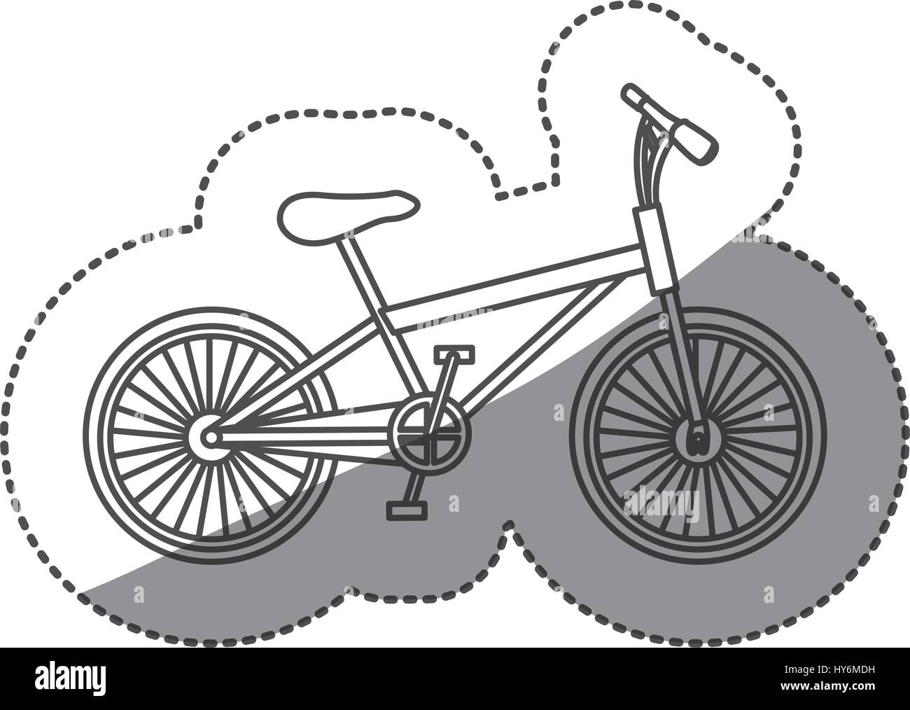 sticker monochrome contour of sport bike in white background Stock ...
