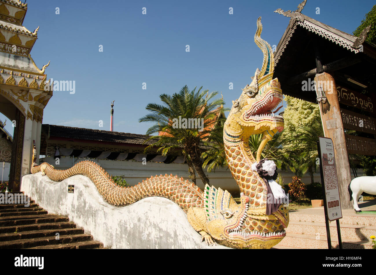 Gate entrance with naga staircase for people walking go to praying and ...