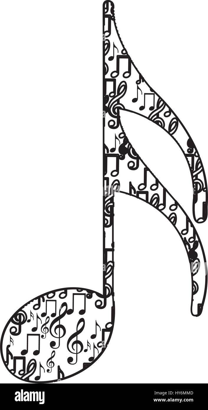 semiquaver note monochrome silhouette formed by musical notes Stock ... semiquaver note monochrome silhouette formed by musical notes Stock ...