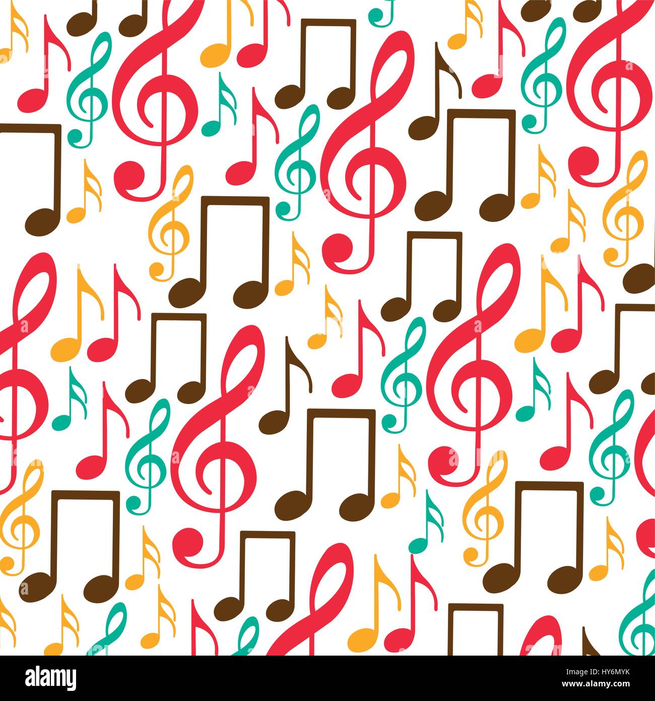 colorful background with pattern of musical notes icons Stock Vector ...