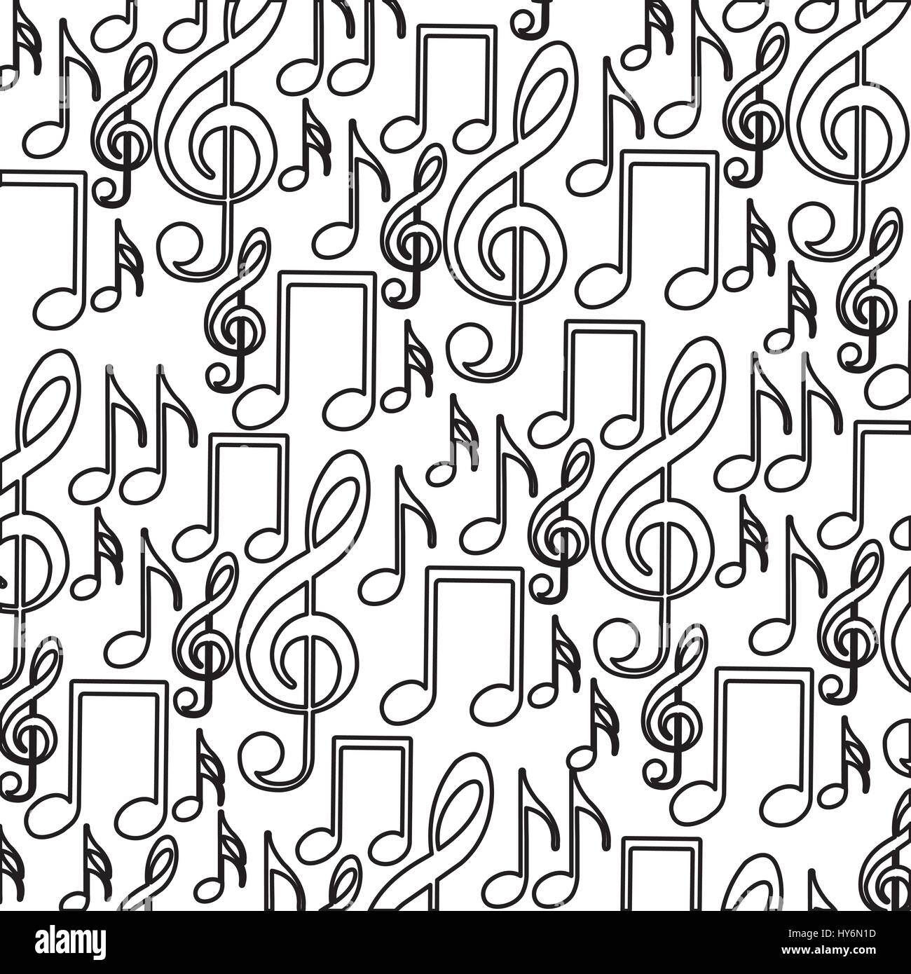 Monochrome background pattern musical Stock Vector Images - Alamy
