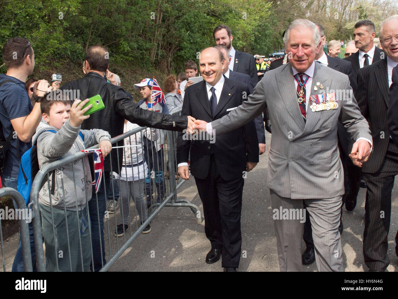 The Prince of Wales during a visit to the Commonwealth War Graves ...