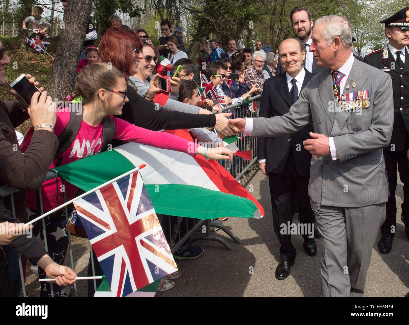 The Prince of Wales during a visit to the Commonwealth War Graves ...