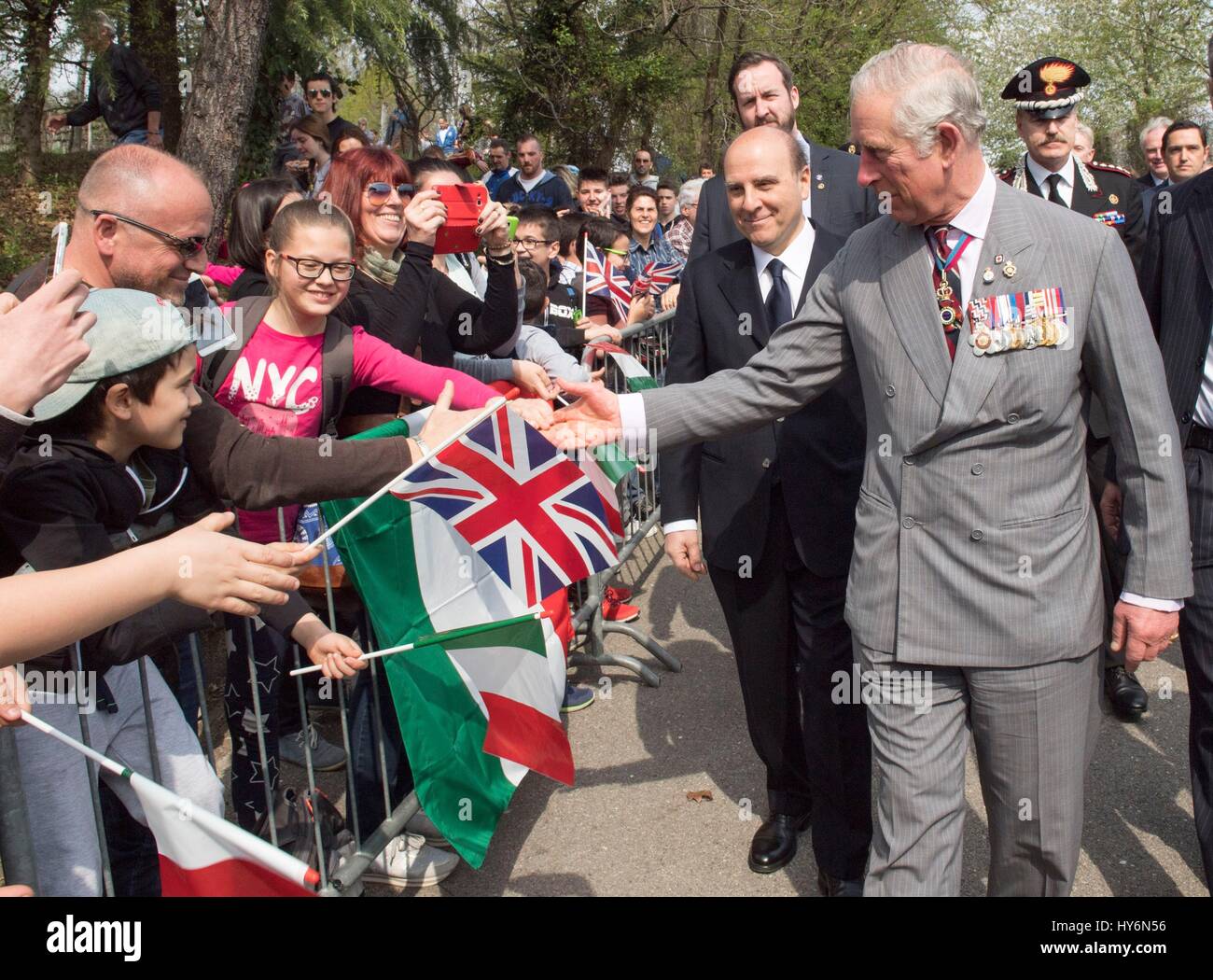 The Prince of Wales during a visit to the Commonwealth War Graves ...