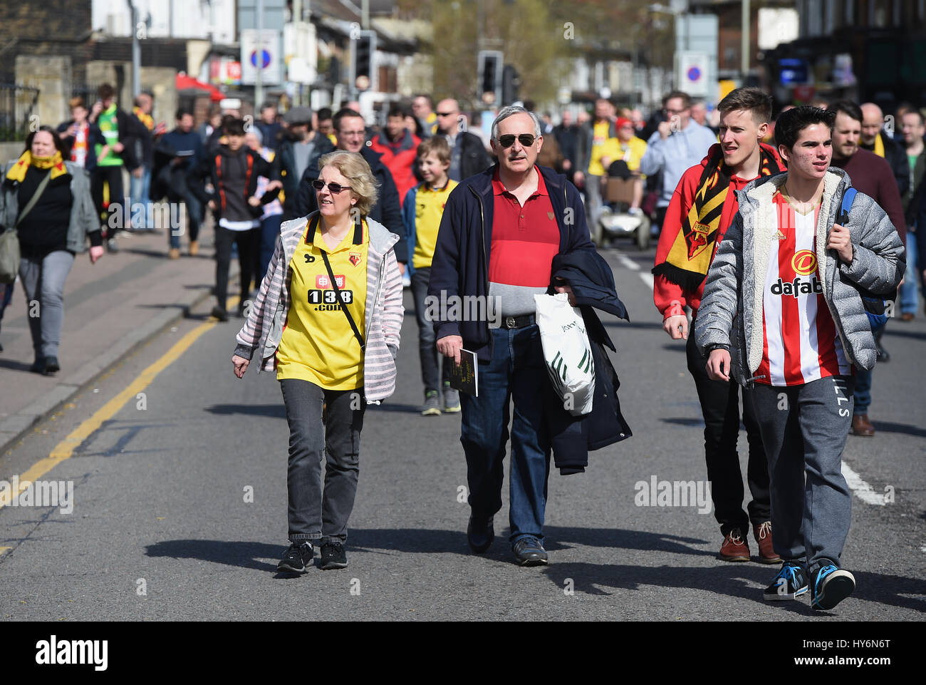 Watford fans outside the ground before the Premier League match at ...
