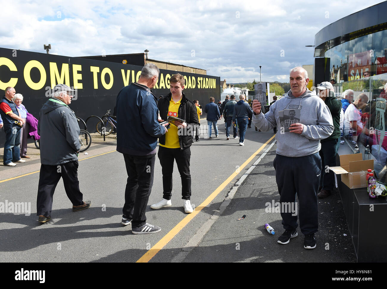 Watford fans outside the ground before the Premier League match at ...
